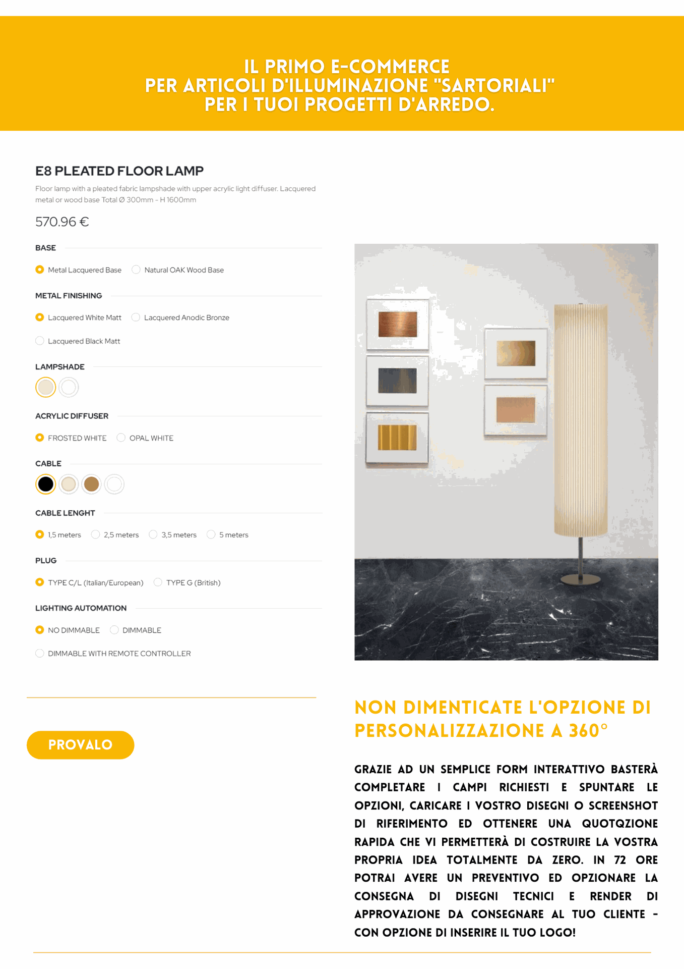 Lightinup custom-made lamps easily